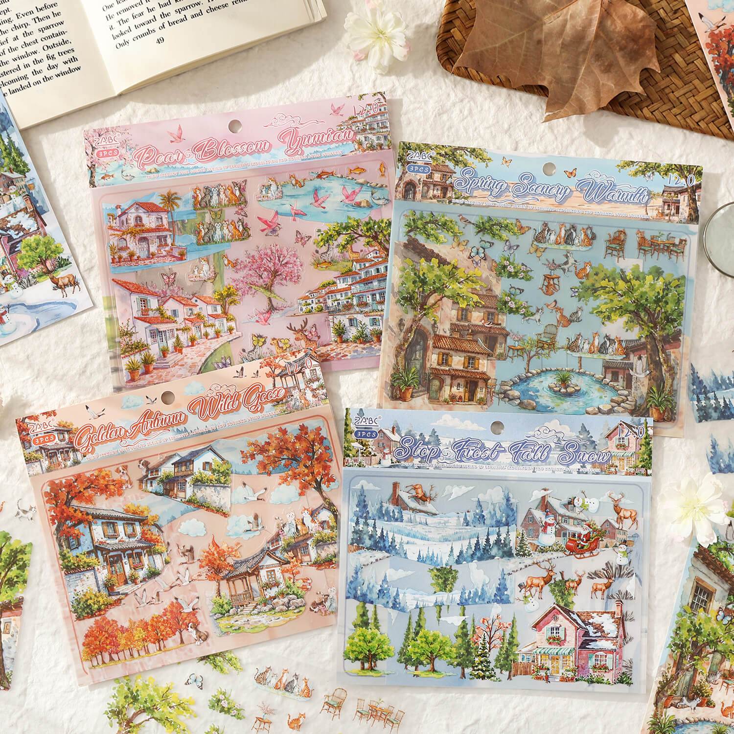 Four Seasons Scenery Stickers – loloyaya